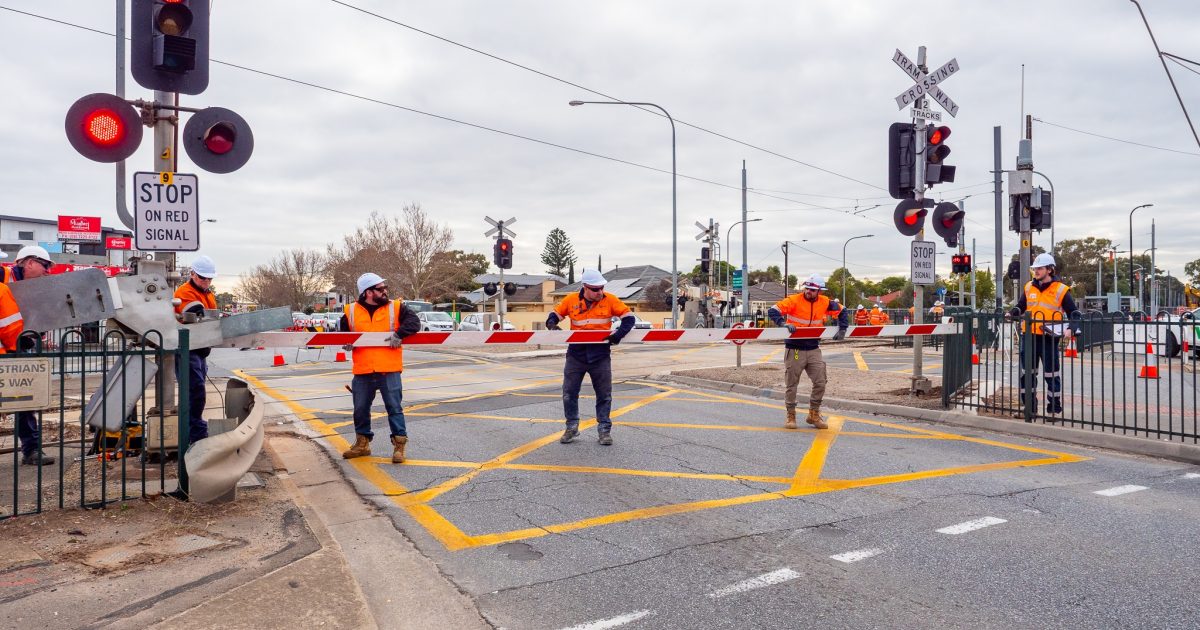 Boom gates removed. Upgrade… | Tram Grade Separation Projects Alliance