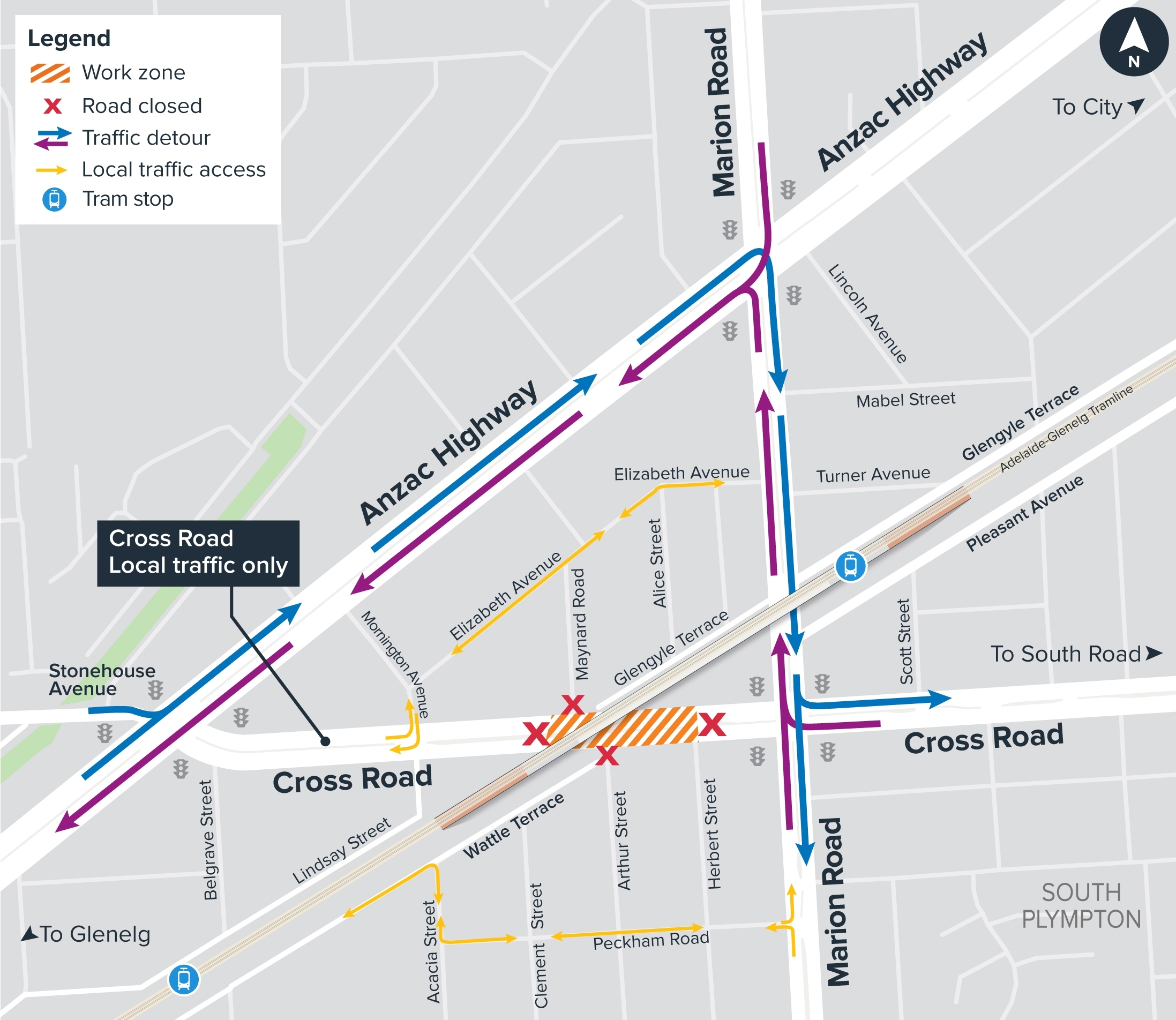 Temporary major road… | Tram Grade Separation Projects Alliance