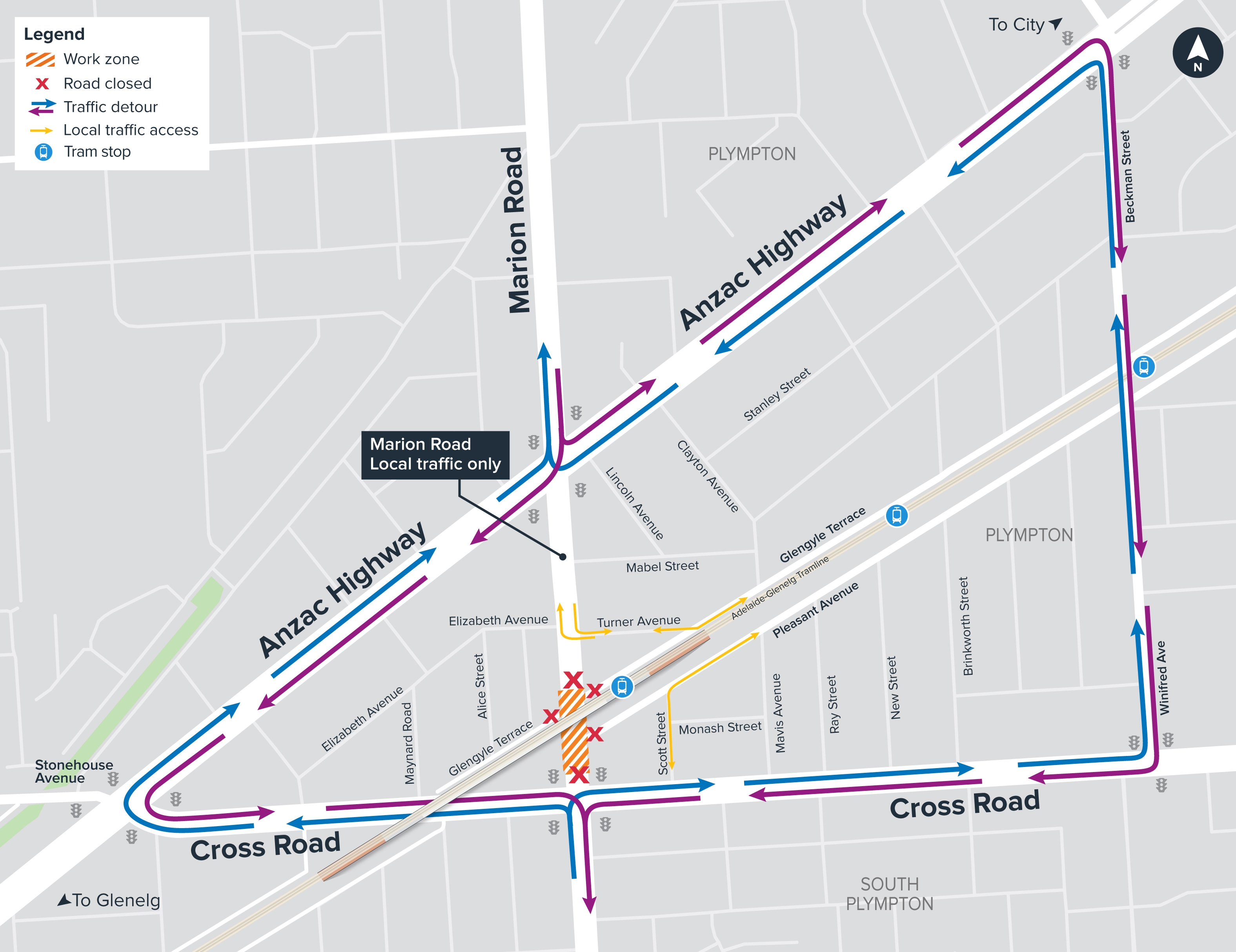 Temporary major road… | Tram Grade Separation Projects Alliance