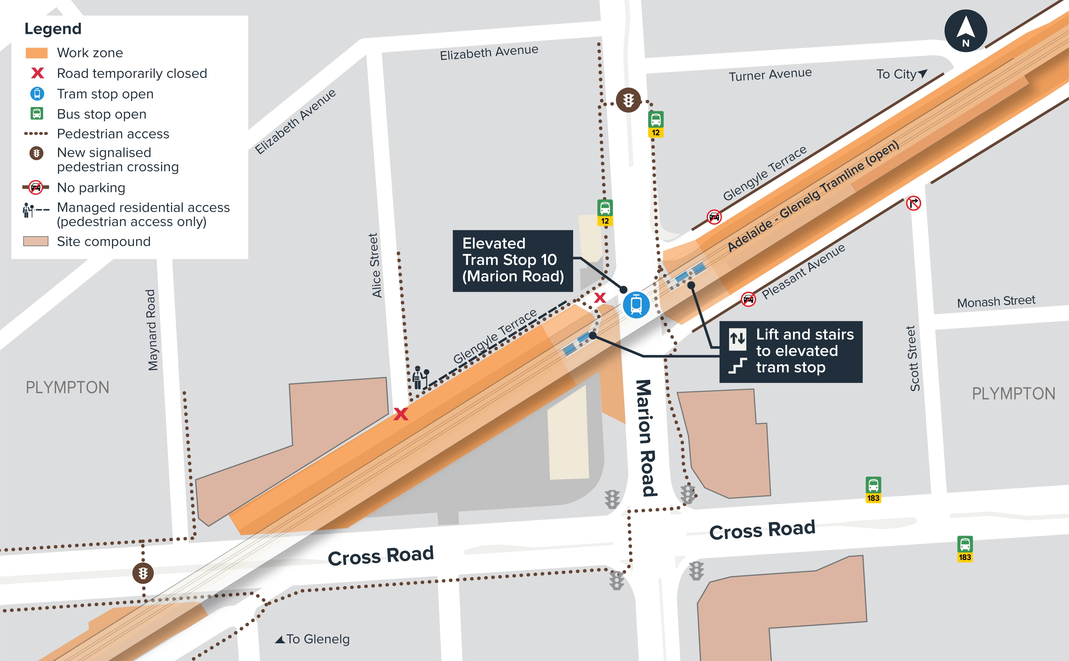 Current pedestrian and… | Tram Grade Separation Projects Alliance