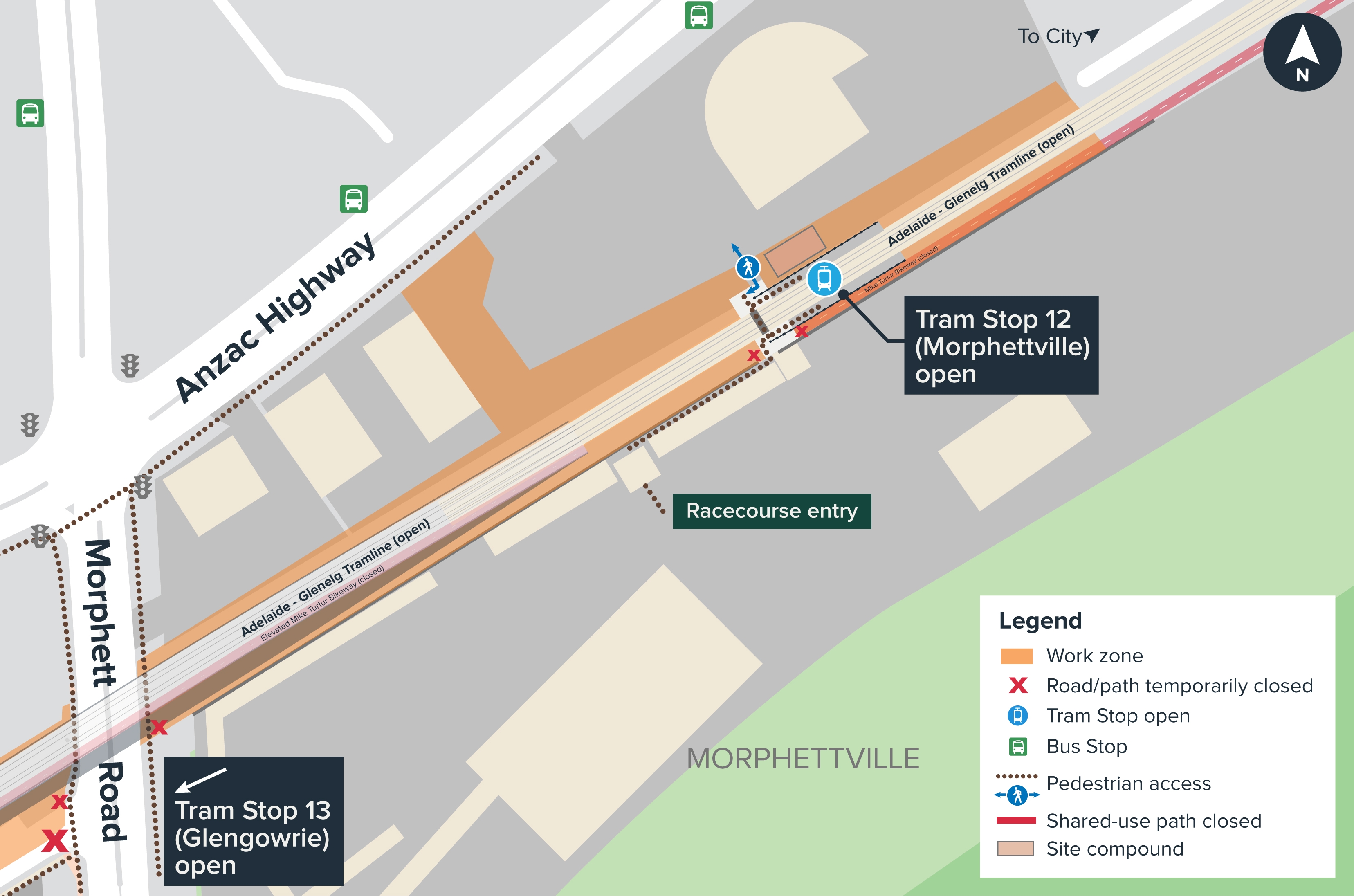 Current pedestrian and… | Tram Grade Separation Projects Alliance