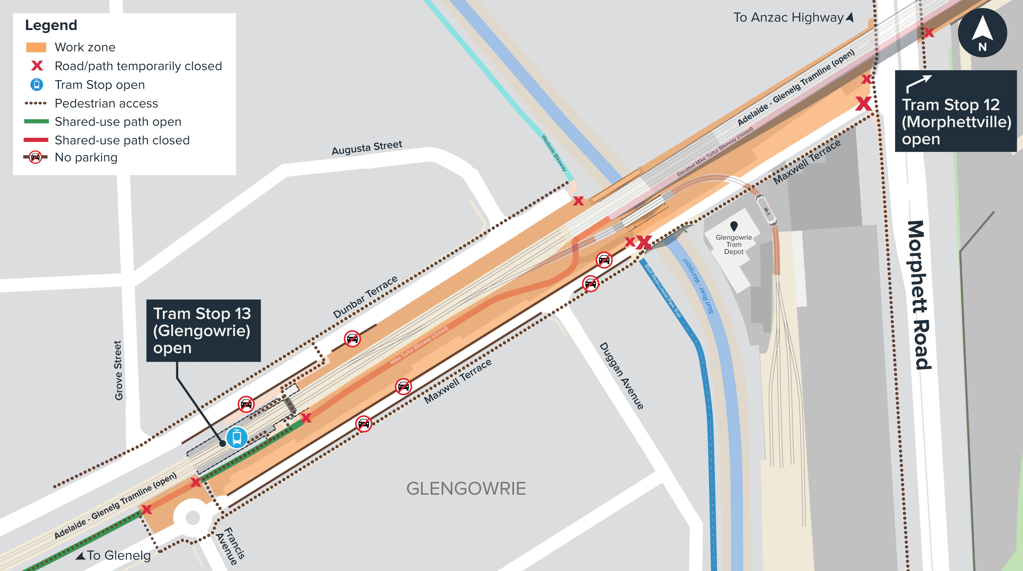 Current pedestrian and… | Tram Grade Separation Projects Alliance