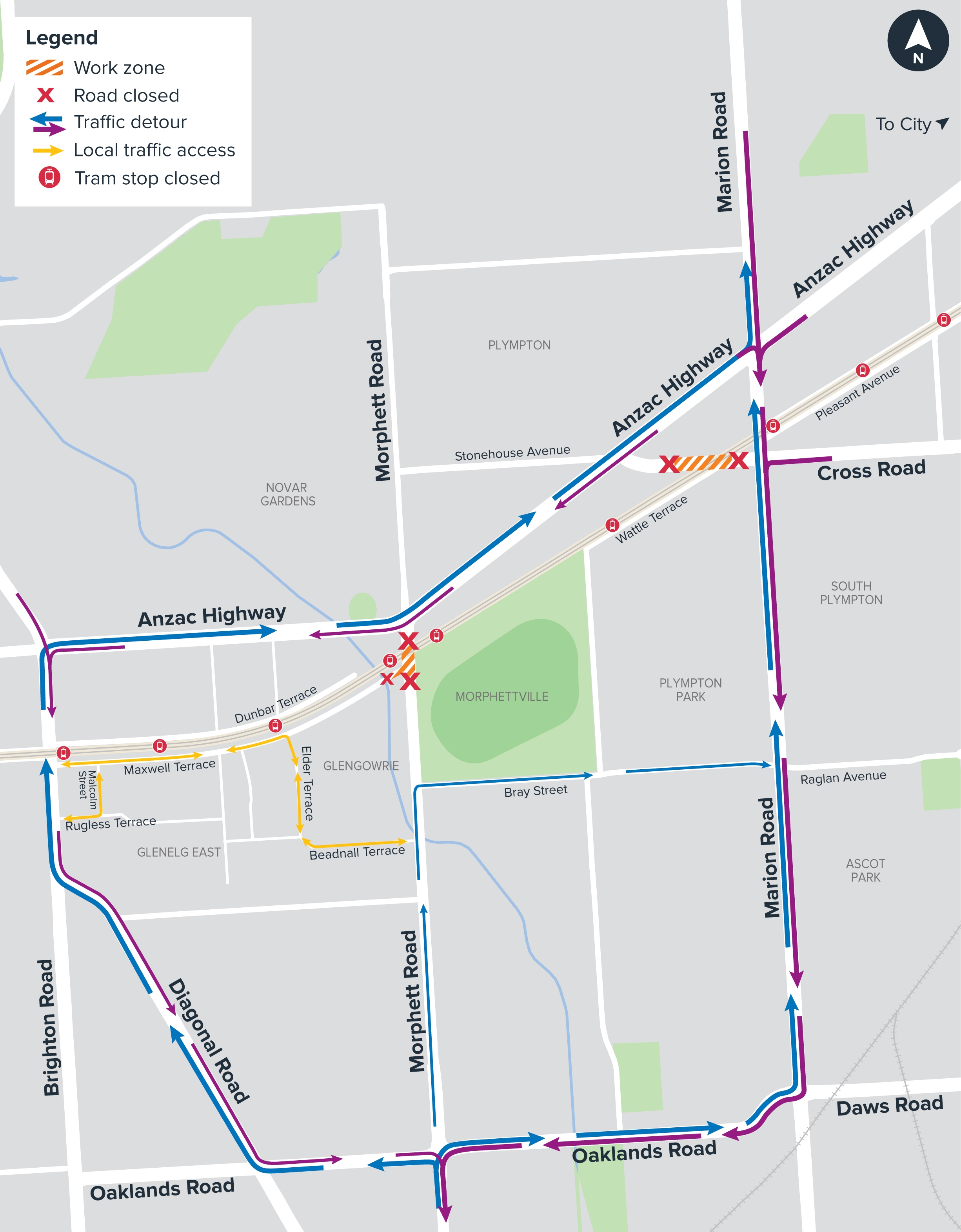 Temporary major road… | Tram Grade Separation Projects Alliance